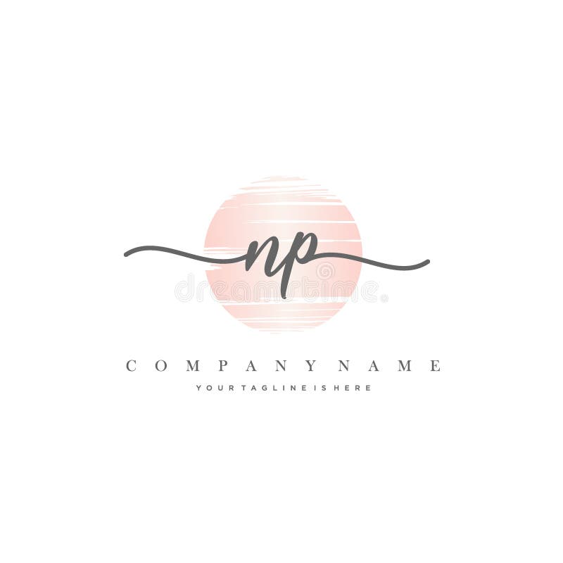 NP Initial Letter Handwriting Logo Hand Drawn Template Vector. Stock ...