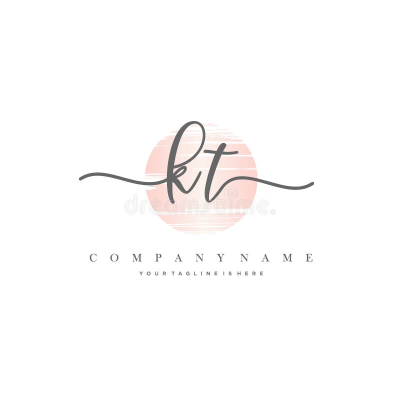 KT Initial Letter Handwriting Logo Hand Drawn Template Vector. Stock ...