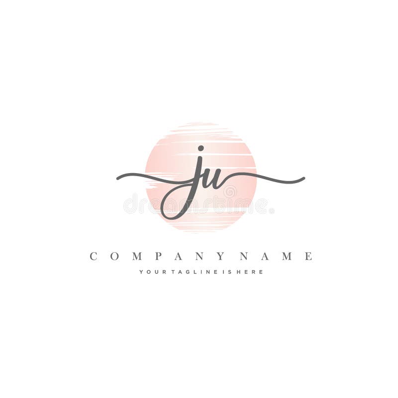 JU Initial Letter Handwriting Logo Hand Drawn Template Vector. Stock ...