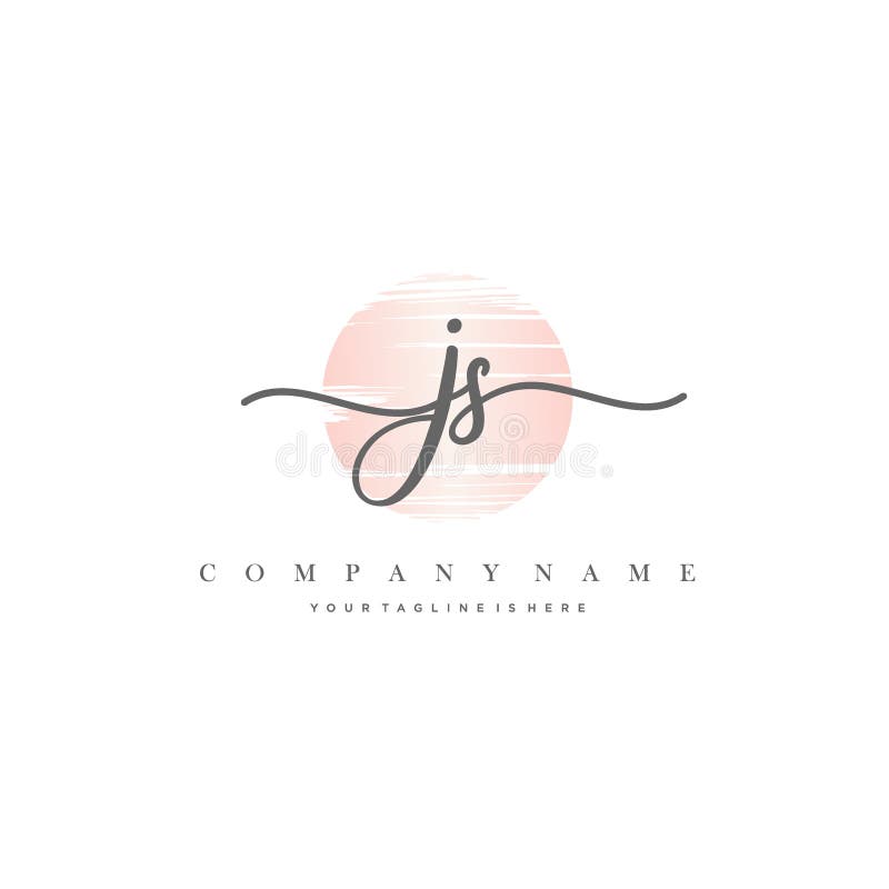 JS Initial Letter Handwriting Logo Hand Drawn Template Vector. Stock ...