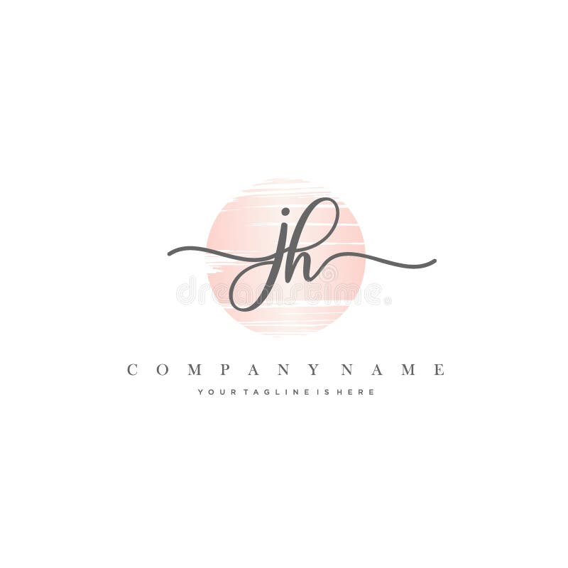 JH Initial Letter Handwriting Logo Hand Drawn Template Vector. Stock ...
