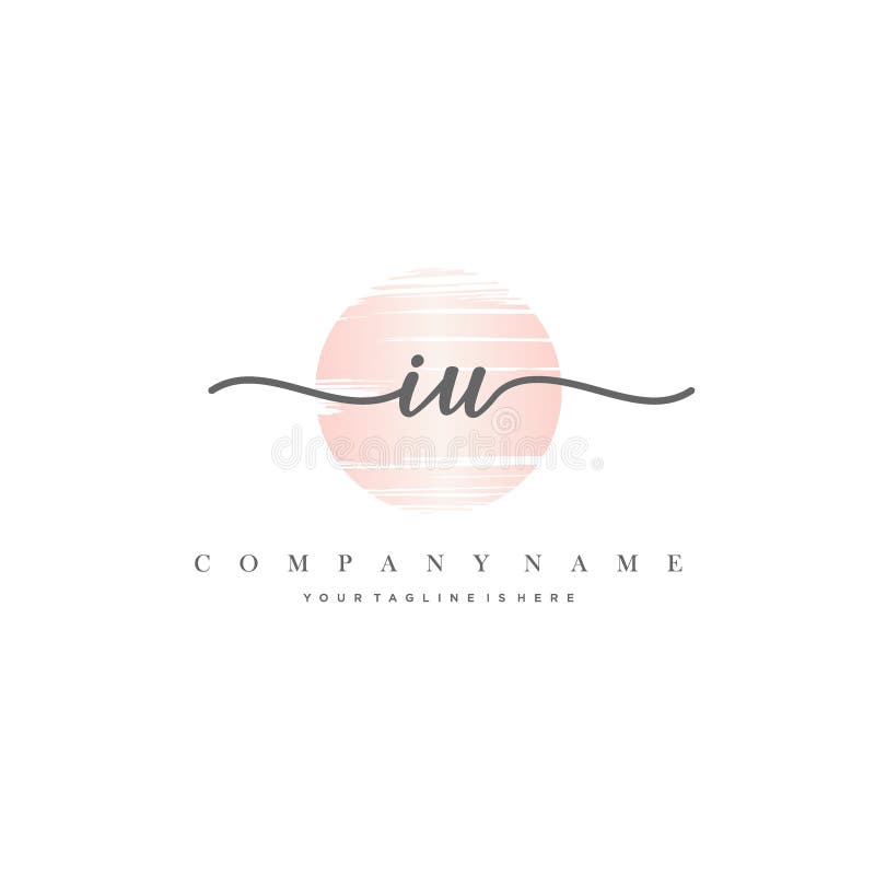 IU Initial Letter Handwriting Logo Hand Drawn Template Vector. Stock ...
