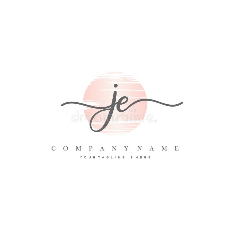 JE Initial Letter Handwriting Logo Hand Drawn Template Vector. Stock ...