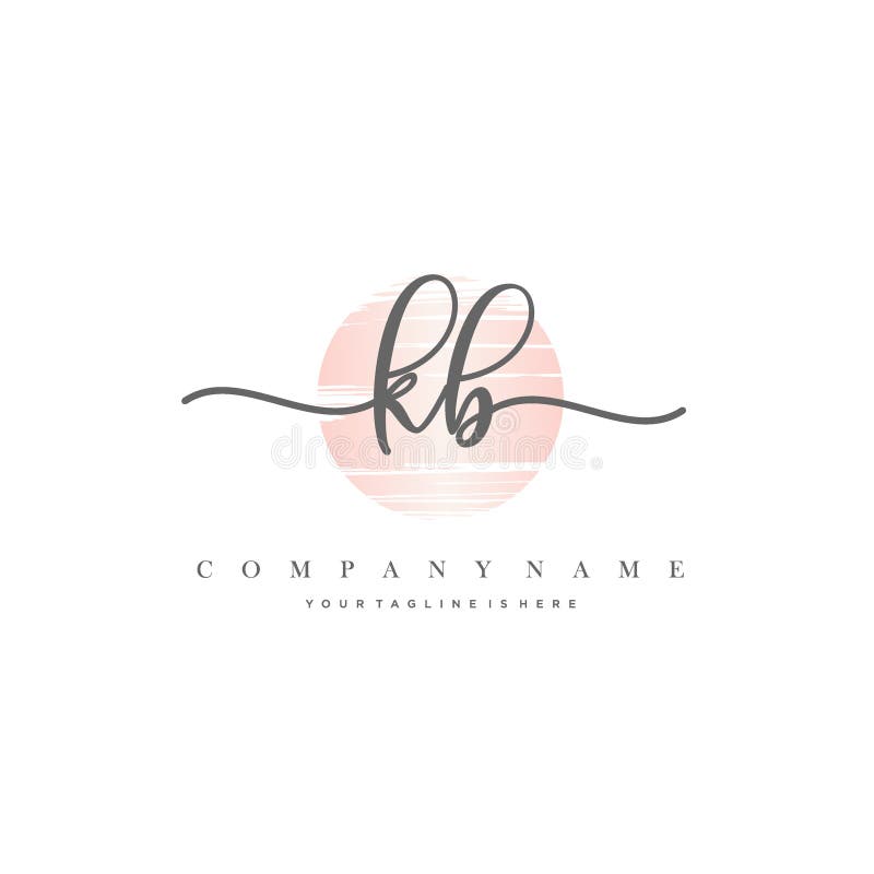 KB Initial Letter Handwriting Logo Hand Drawn Template Vector. Stock ...