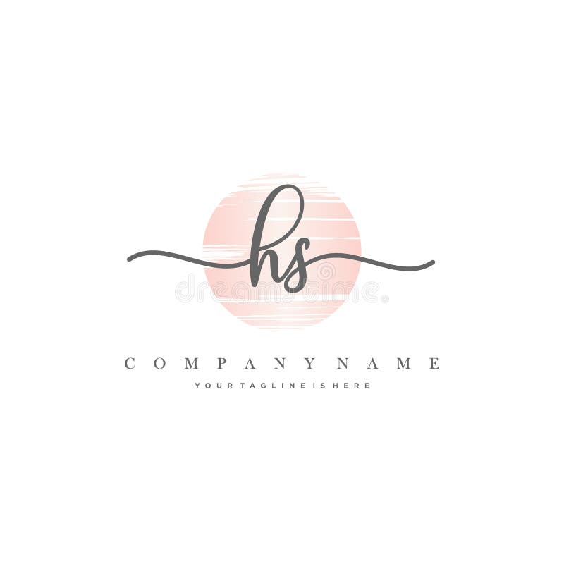 HS Initial Letter Handwriting Logo Hand Drawn Template Vector. Stock ...