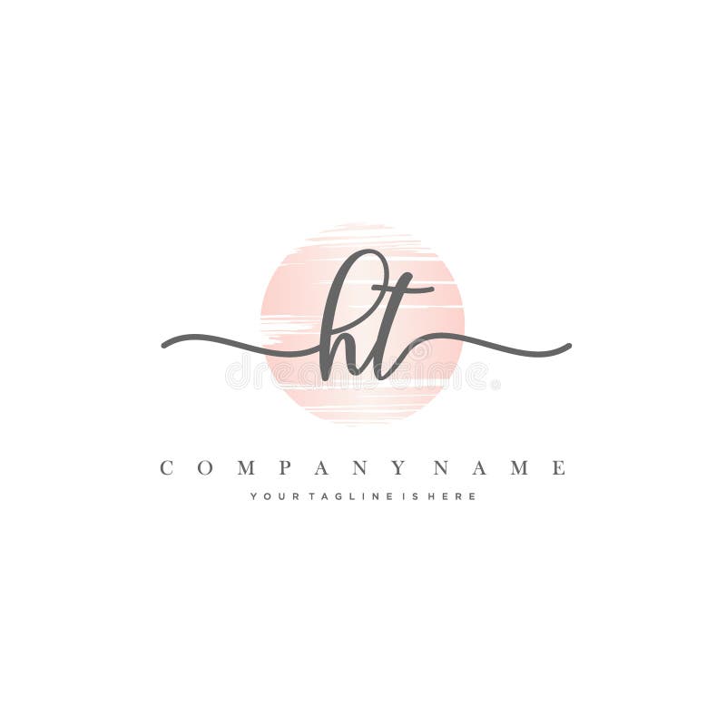 HT Initial Letter Handwriting Logo Hand Drawn Template Vector. Stock ...