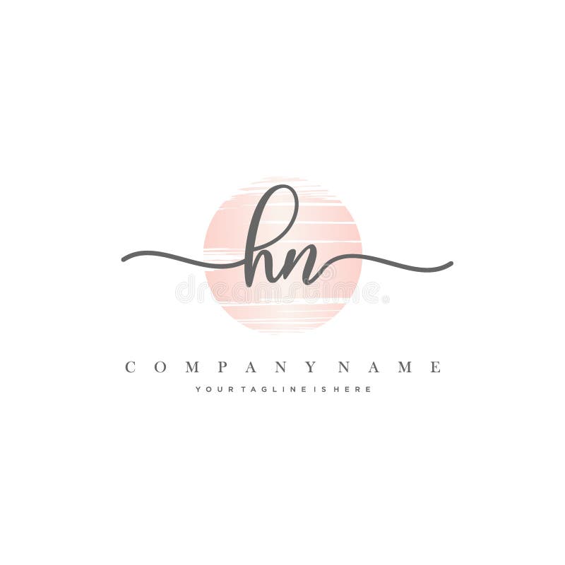 HN Initial Letter Handwriting Logo Hand Drawn Template Vector. Stock ...