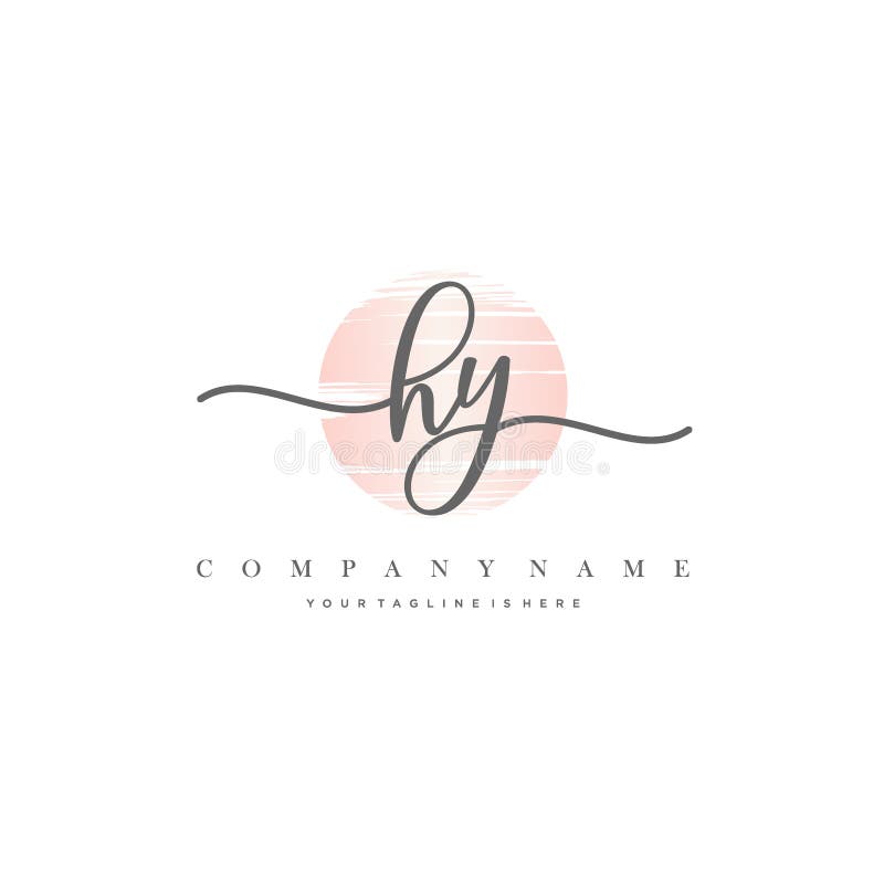HY Initial Letter Handwriting Logo Hand Drawn Template Vector. Stock ...