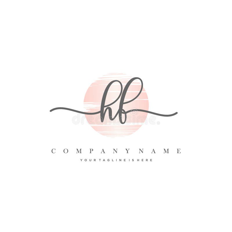 HF Initial Letter Handwriting Logo Hand Drawn Template Vector. Stock ...