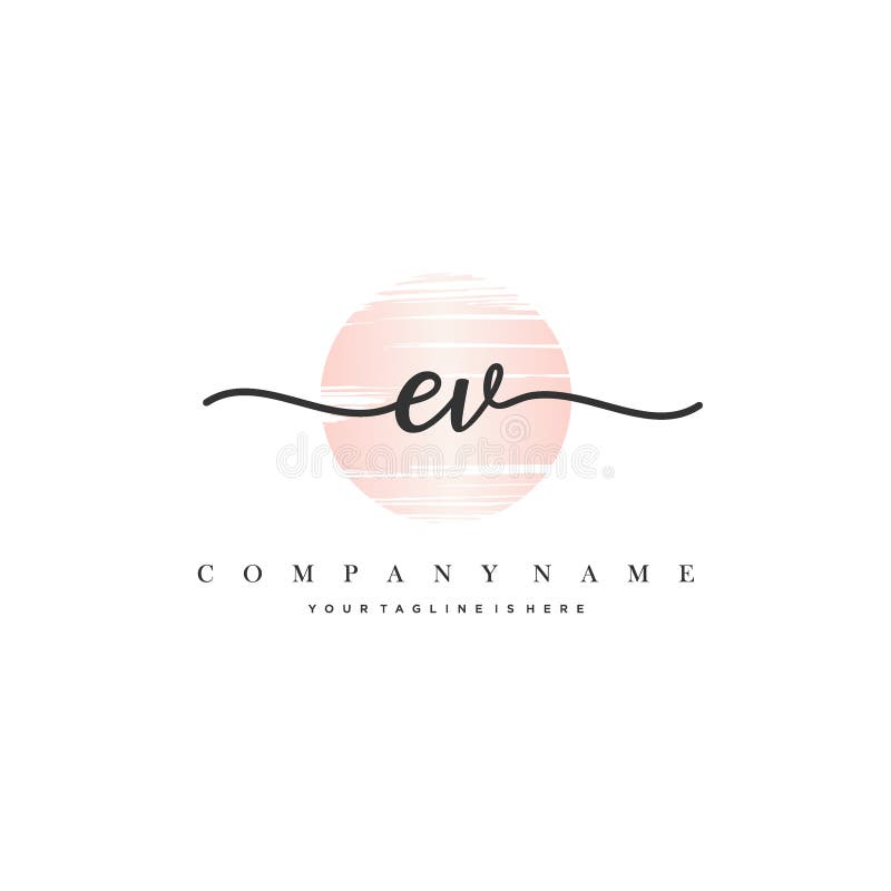 EV Initial Letter Handwriting Logo Hand Drawn Template Vector. Stock ...