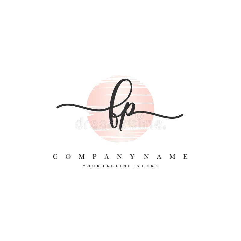 FP Initial Letter Handwriting Logo Hand Drawn Template Vector. Stock ...