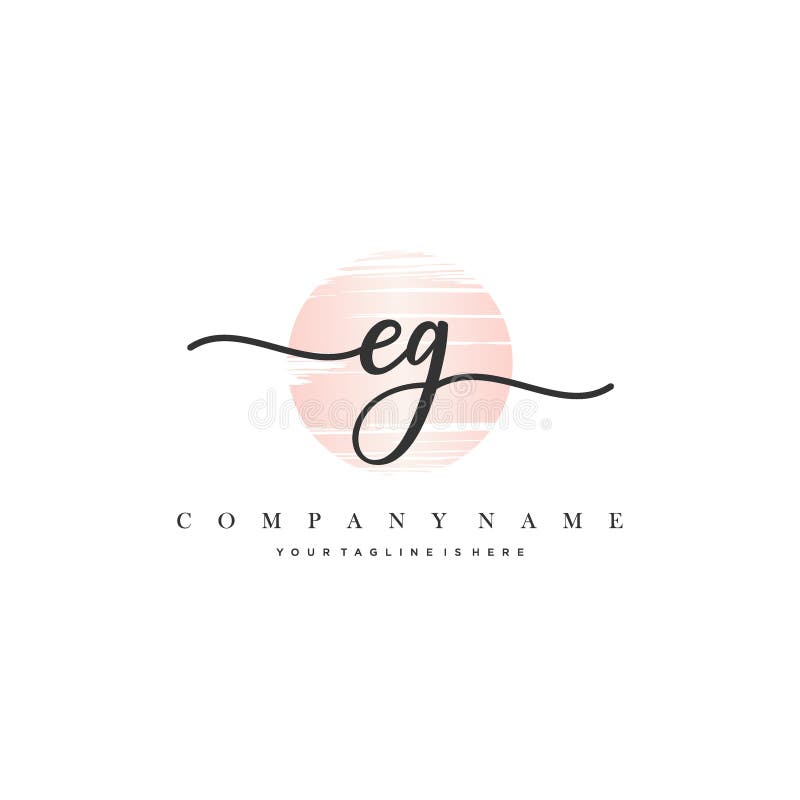 EG Initial Handwriting Logo Circle Hand Drawn Template Vector Stock ...