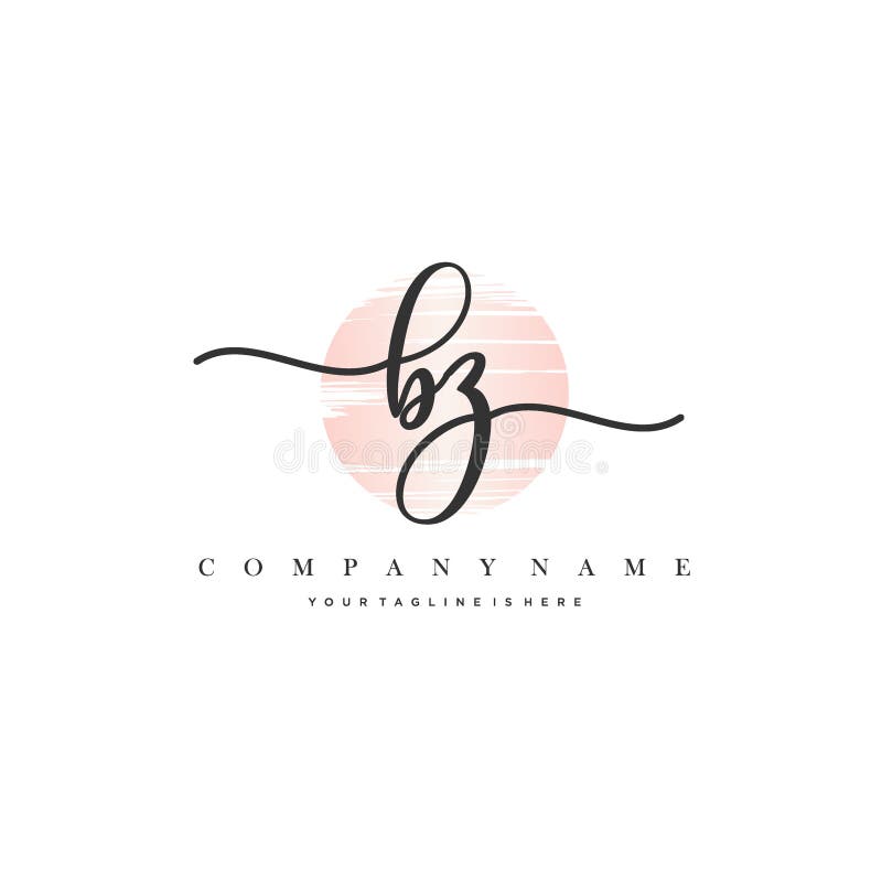 BZ Initial Letter Handwriting Logo Hand Drawn Template Vector. Stock ...