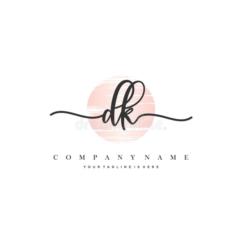 DK Initial Letter Handwriting Logo Hand Drawn Template Vector. Stock ...