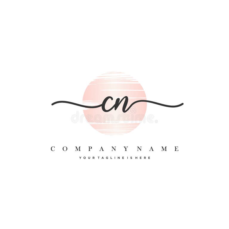 CN Initial Letter Handwriting Logo Hand Drawn Template Vector. Stock ...