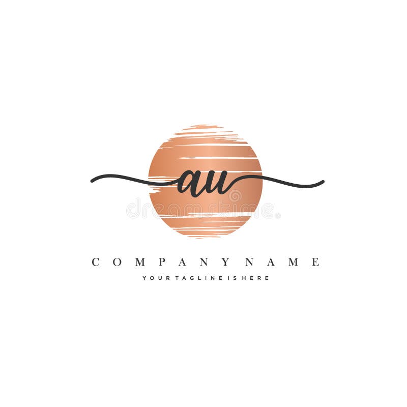 AU Initial Letter Handwriting Logo Hand Drawn Template Vector. Stock ...