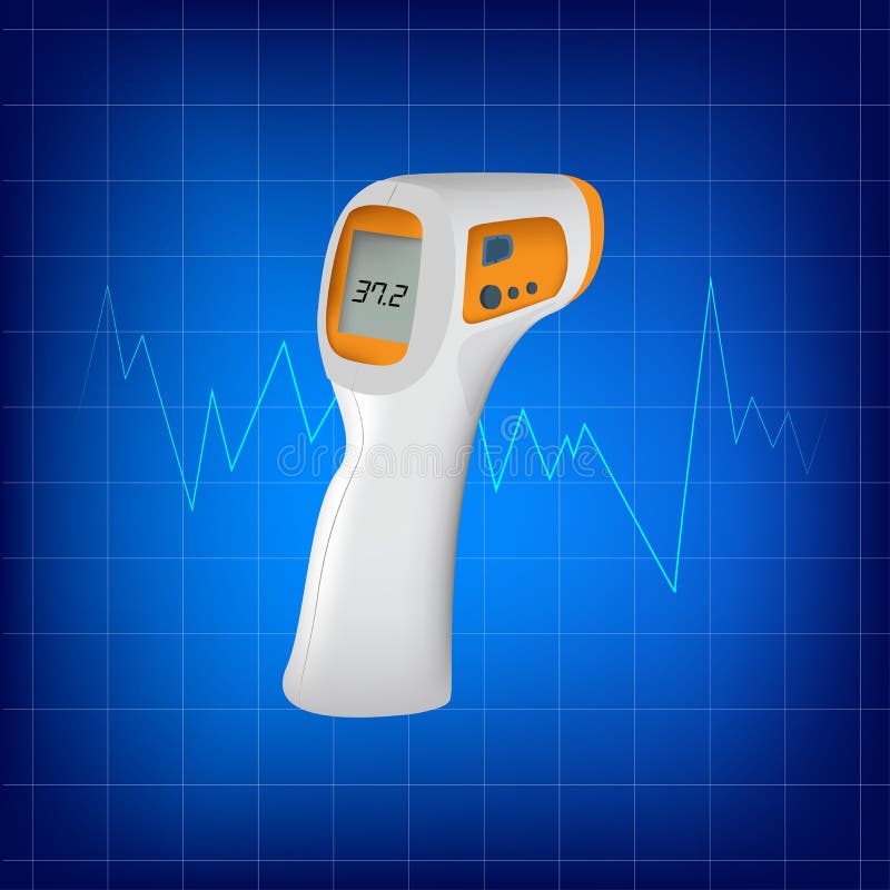 Vector digital thermometer stock vector. Illustration of fahrenheit ...