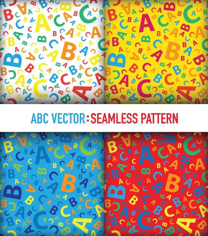 Multicoloured Abc Letter Background Seamless Set Stock Vector ...