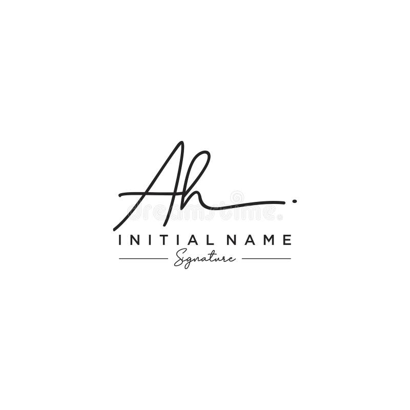 AH Signature Initial Logo Template Vector. Initial Signature Logo ...