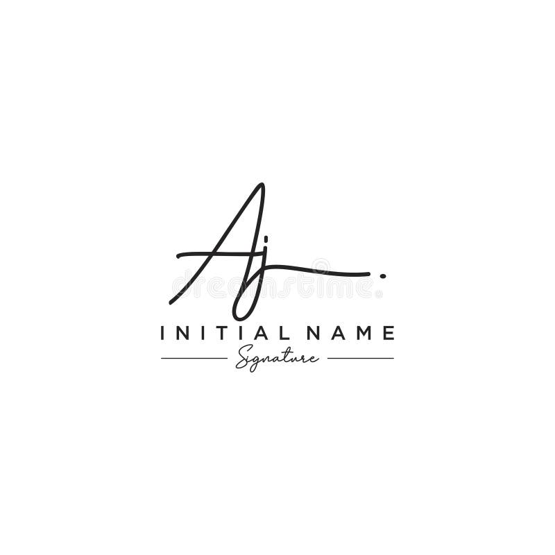 Initial AJ Signature Logo Template Vector Stock Vector - Illustration ...