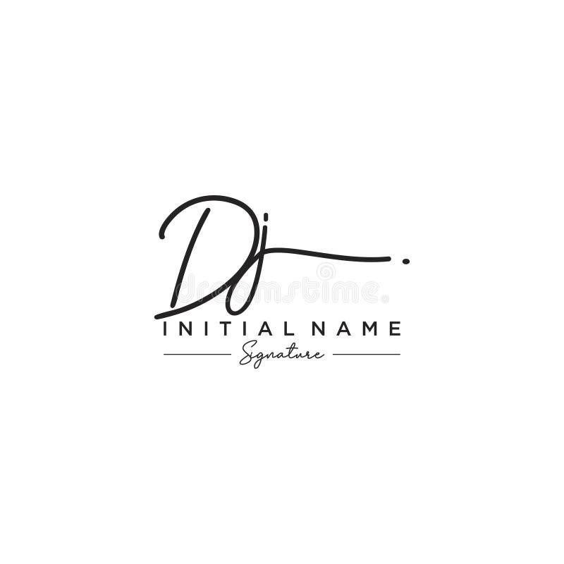 DJ Signature Initial Logo Template Vector. Initial Signature Logo ...