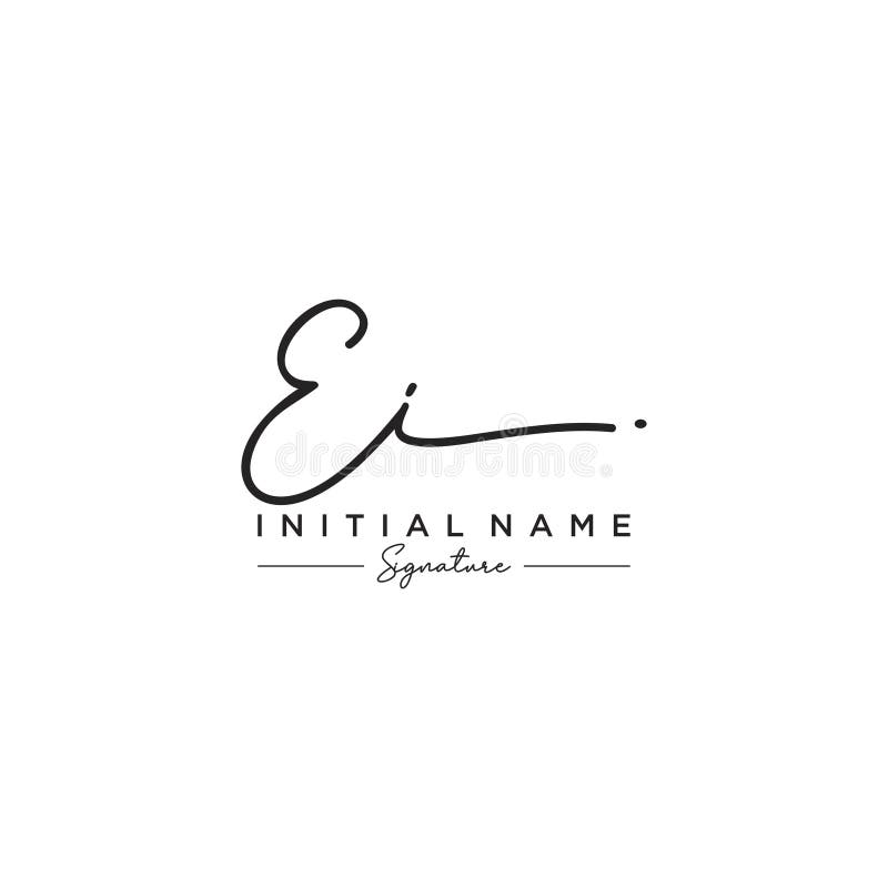 Letter EI Signature Logo Template Vector Stock Vector - Illustration of ...