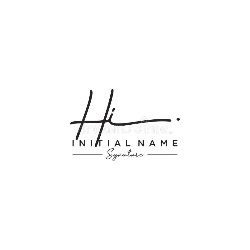 Letter HI Signature Logo Template Vector Stock Vector - Illustration of ...