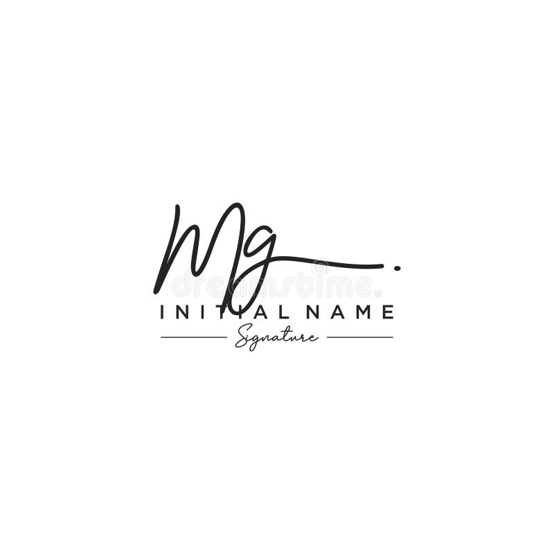 Initial M G MG Handwriting Logo Vector. Letter Handwritten Logo ...