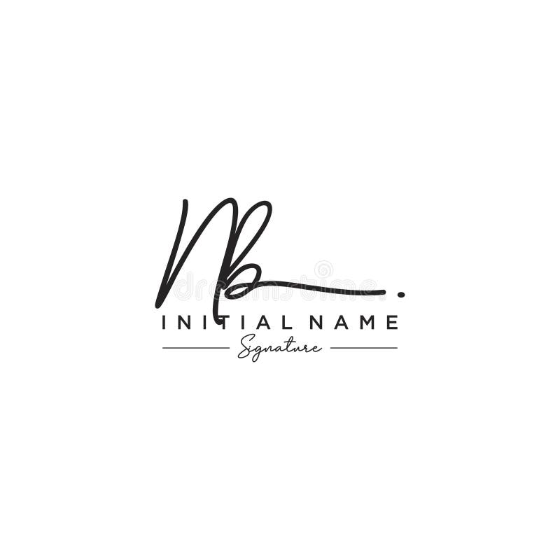 Letter NB Signature Logo Template Vector Stock Vector - Illustration of ...