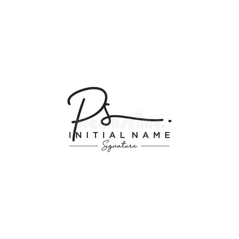 Initial P S Ps Handwriting Logo Vector Letter Handwritten Logo