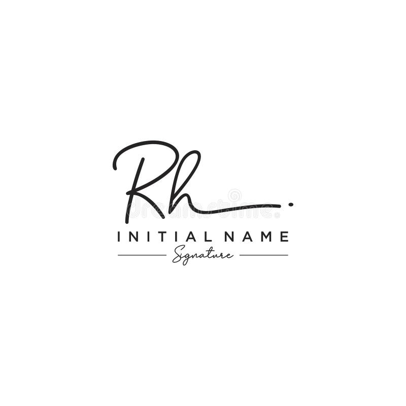 Initial R H RH Handwriting Logo Vector. Letter Handwritten Logo ...