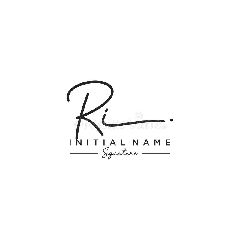 Letter RI Signature Logo Template Vector Stock Vector - Illustration of ...