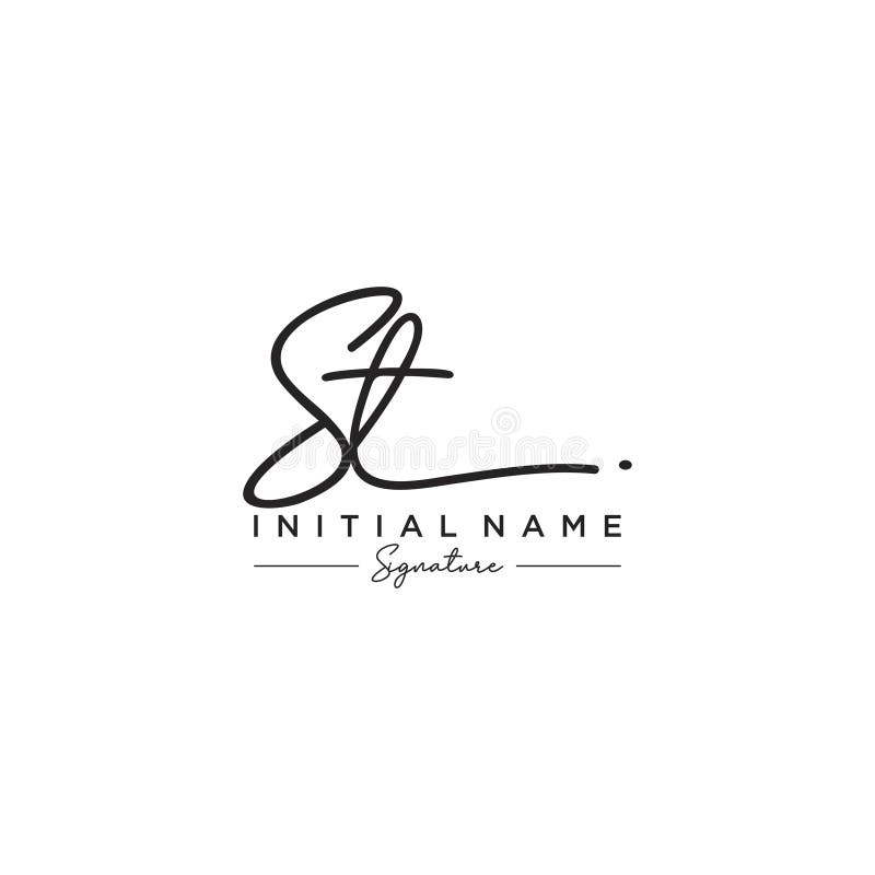 Letter ST Signature Logo Template Vector Stock Vector - Illustration of ...