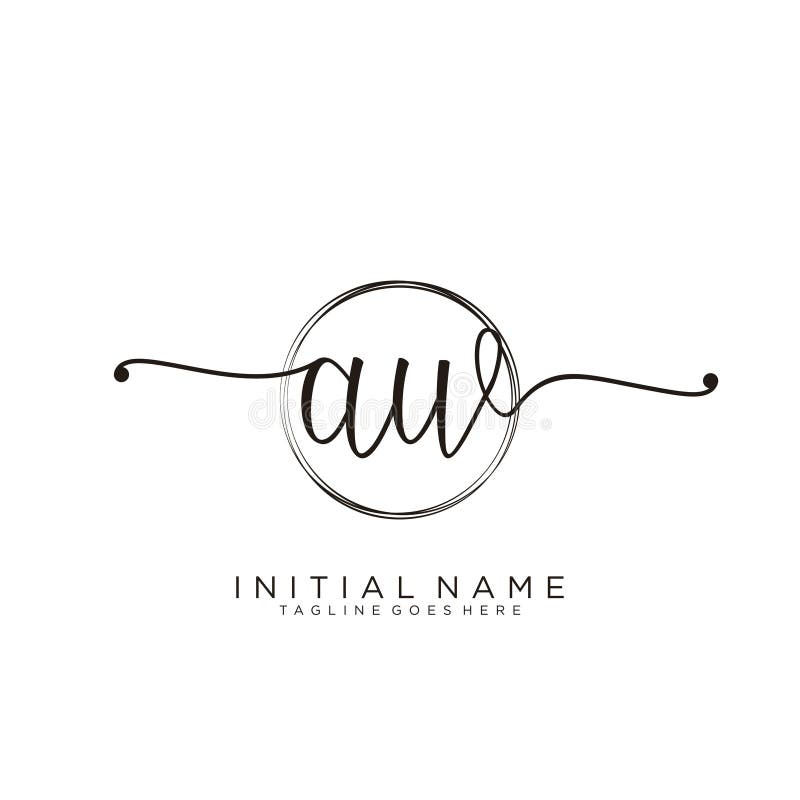 AW Initial Handwriting Logo with Circle Stock Vector - Illustration of ...