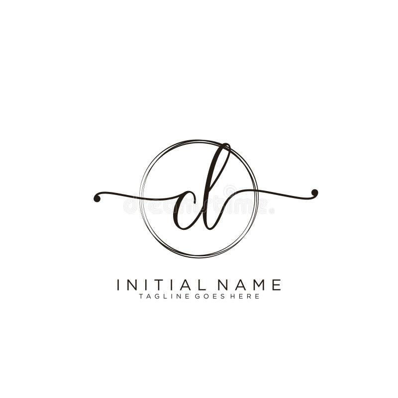 CL Initial Handwriting Logo Circle Template Vector Stock Vector ...