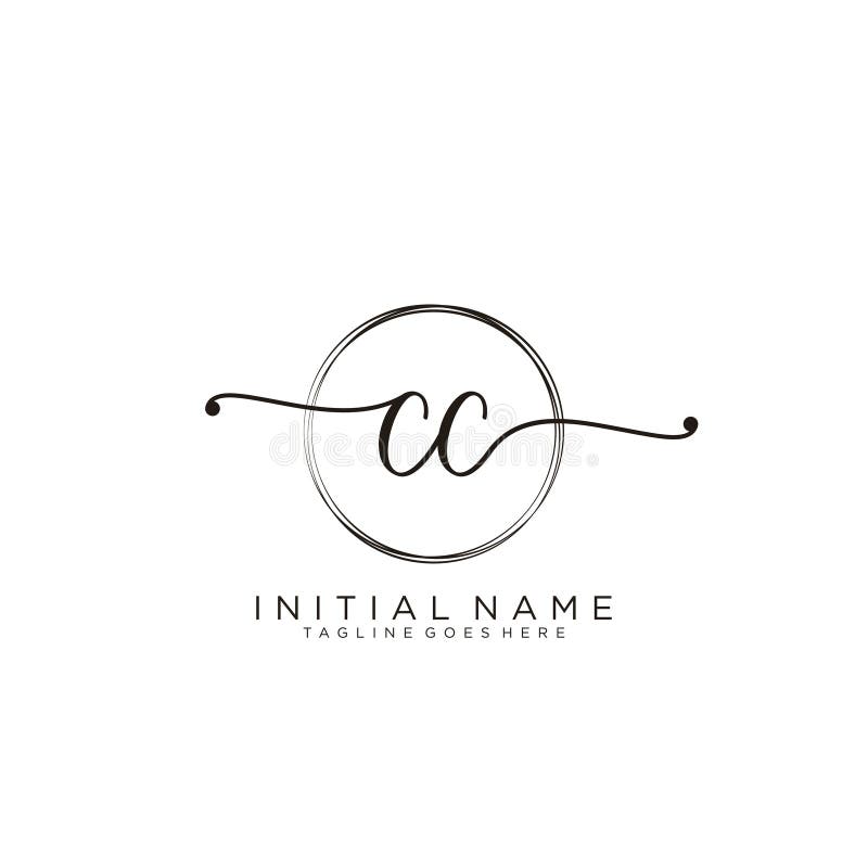 CC Initial Handwriting Logo with Circle Stock Vector - Illustration of ...