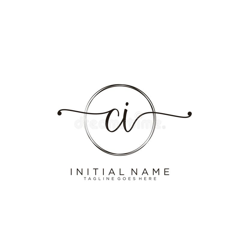 CI Initial Handwriting Logo with Circle Stock Illustration ...