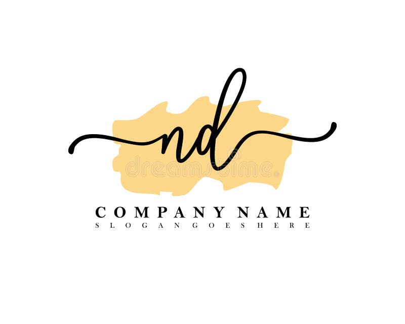 ND Initial Handwriting Logo Template Stock Vector - Illustration of ...
