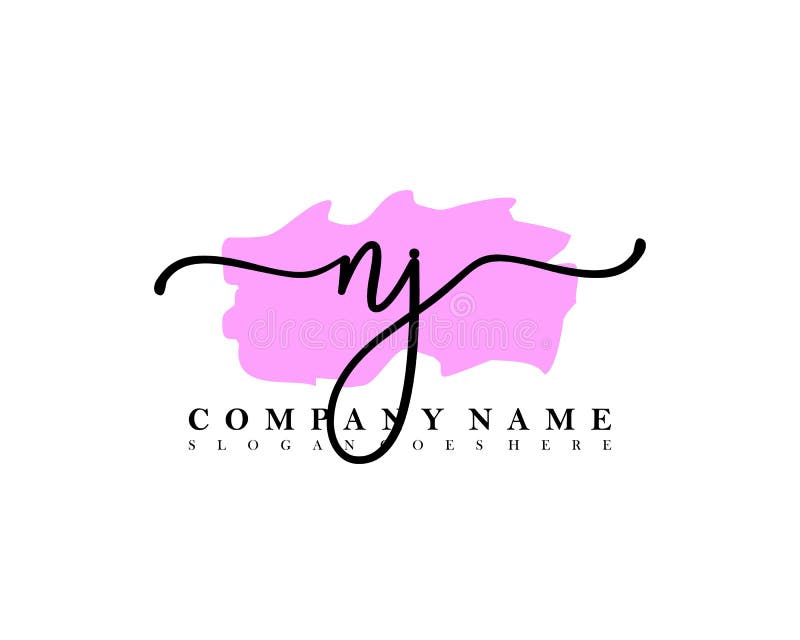 NJ Initial Handwriting Logo Template Stock Vector - Illustration of ...