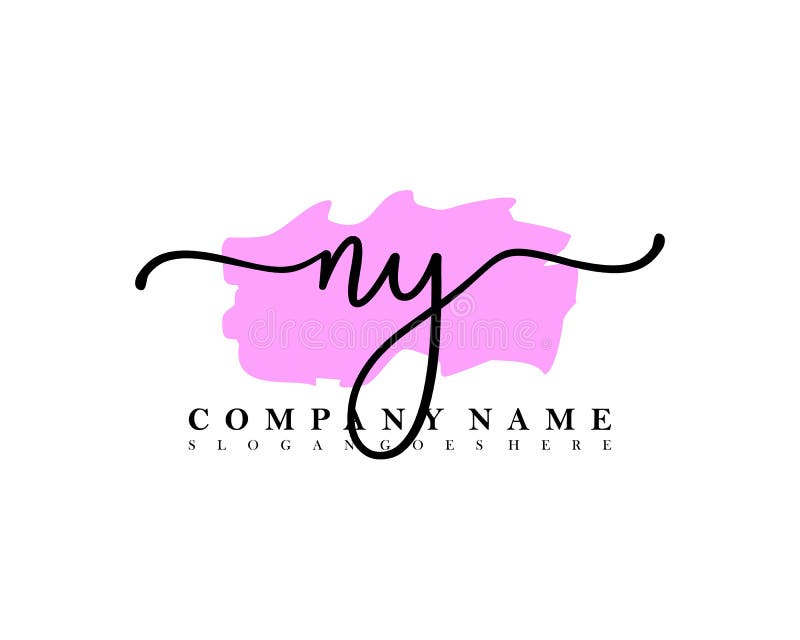 NY Initial Handwriting Logo Template Stock Vector - Illustration of ...