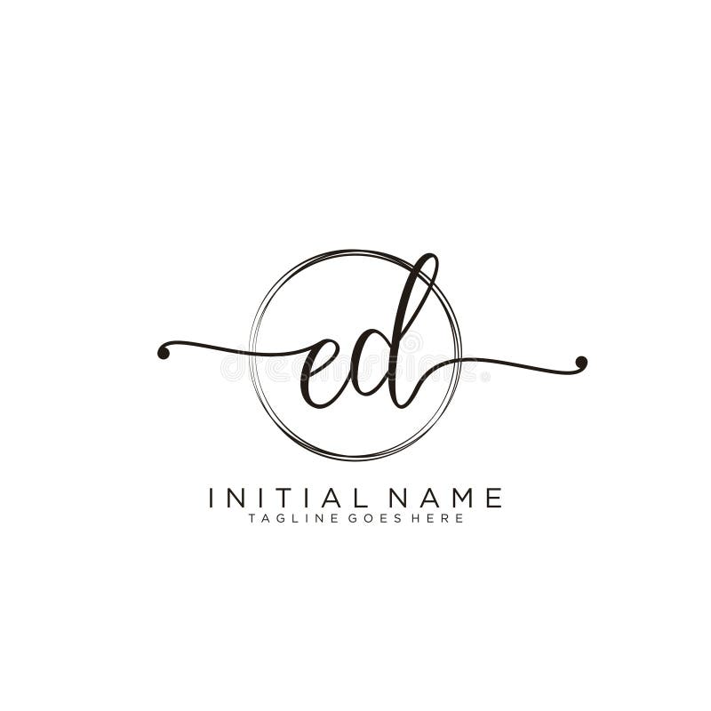 ED Initial Handwriting Logo Circle Template Vector Stock Vector ...