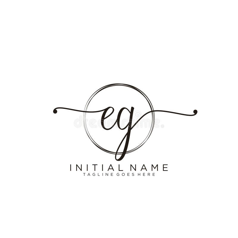 EG Initial Handwriting Logo with Circle Stock Illustration ...