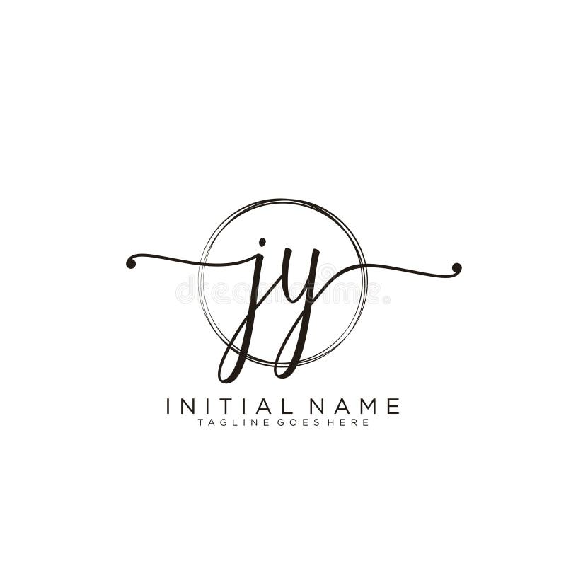JY Initial Handwriting Logo with Circle Stock Vector - Illustration of ...
