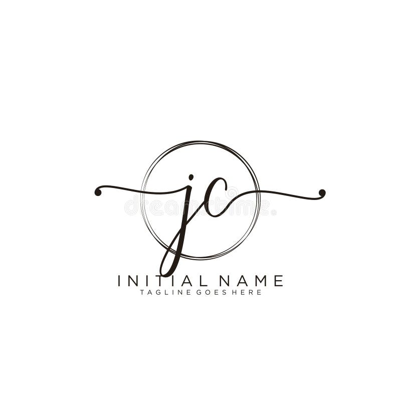 JC Initial Handwriting Logo with Circle Stock Illustration ...