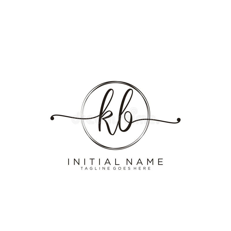 KB Initial Handwriting Logo with Circle Stock Vector - Illustration of ...