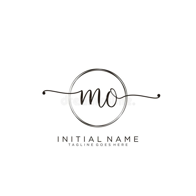 MO Initial Handwriting Logo with Circle Stock Illustration ...