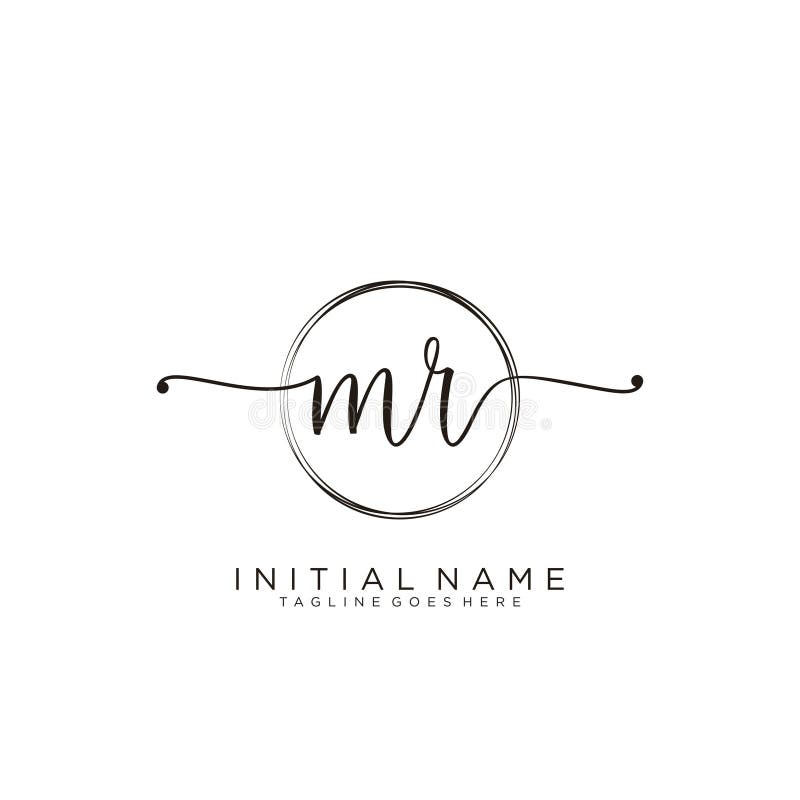 MR Initial Handwriting Logo with Circle Stock Vector - Illustration of ...
