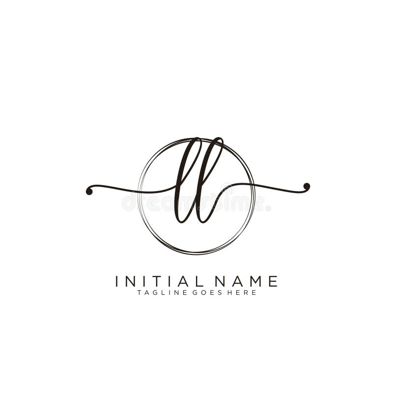 LL Initial Handwriting Logo with Circle Stock Illustration ...