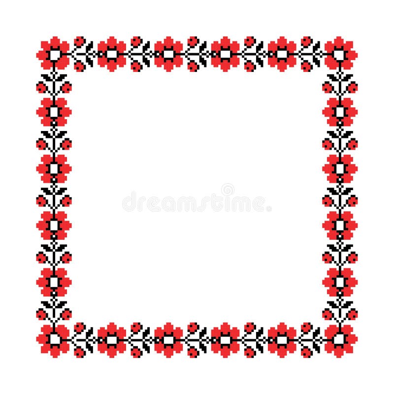 Traditional Romanian Floral Embrodery Border Stock Vector ...