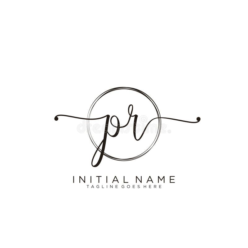 PR Initial Handwriting Logo with Circle Stock Vector - Illustration of ...